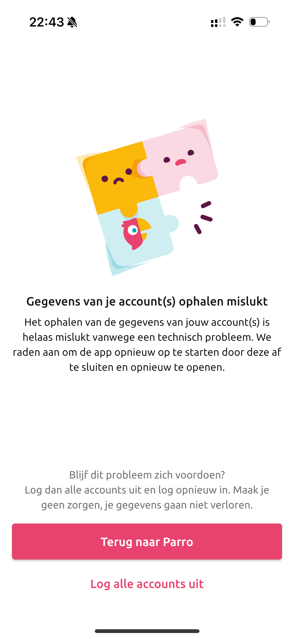 Parro: Gegevens van account(s) ophalen mislukt – ParnasSys Ouders